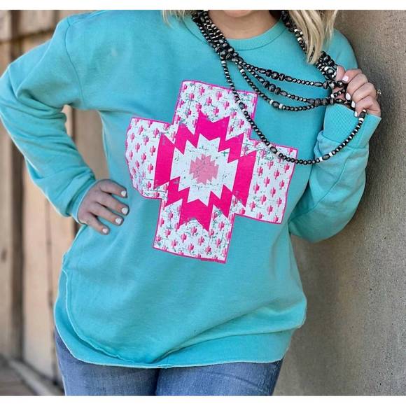 TEXAS TRUE THREADS | Tops | New Texas True Threads Morgan Aztec Cross ...